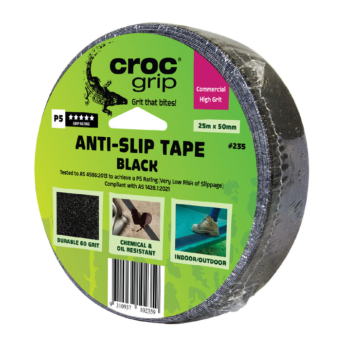 25M x 50MM Black Commercial High Grit Anti-Slip Tape – Croc Grip